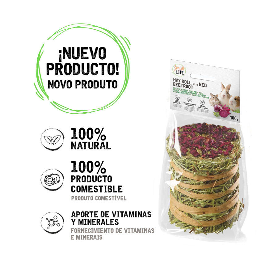 100 g Small Life Rollo de Heno con Remolacha Roja Snack para roedores y ...