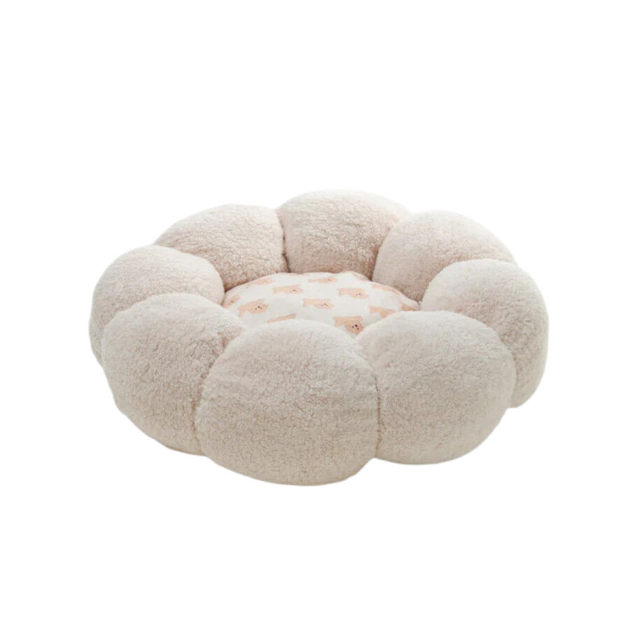 Leeby Sofá Flower Bed Beige para cachorros